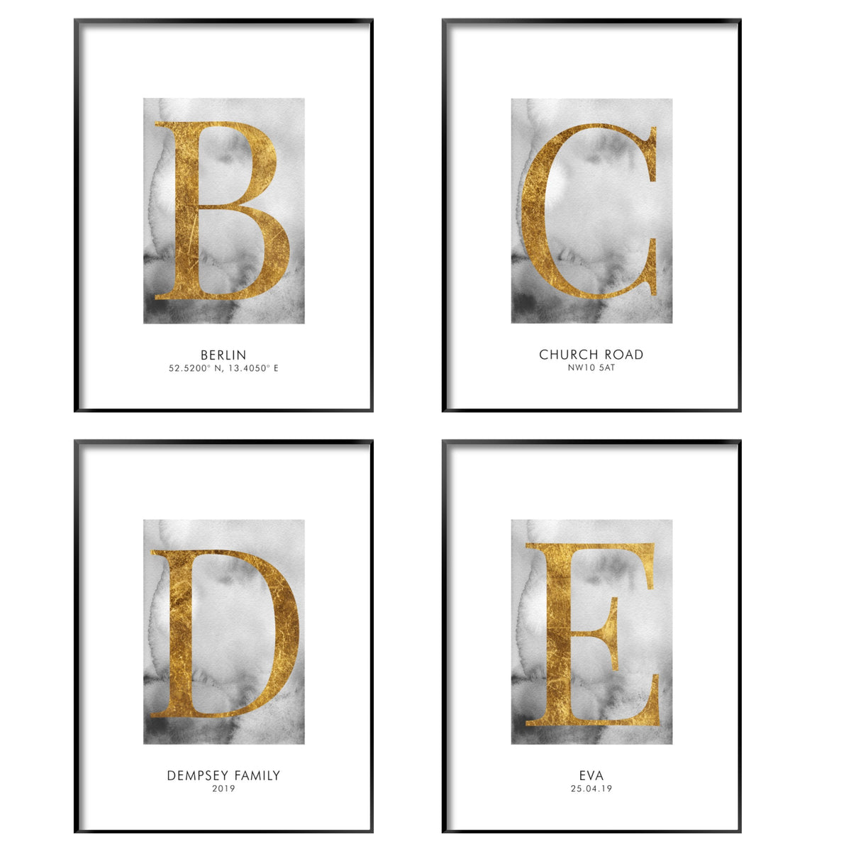 Personalised Gold Alphabet Poster – Slay My Print