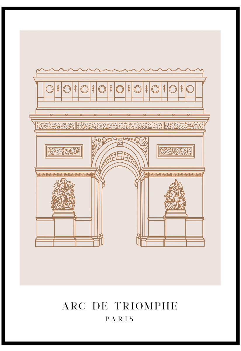 Arc De Triomphe Poster | Stylish Abstract Travel Wall Art – Slay My Print