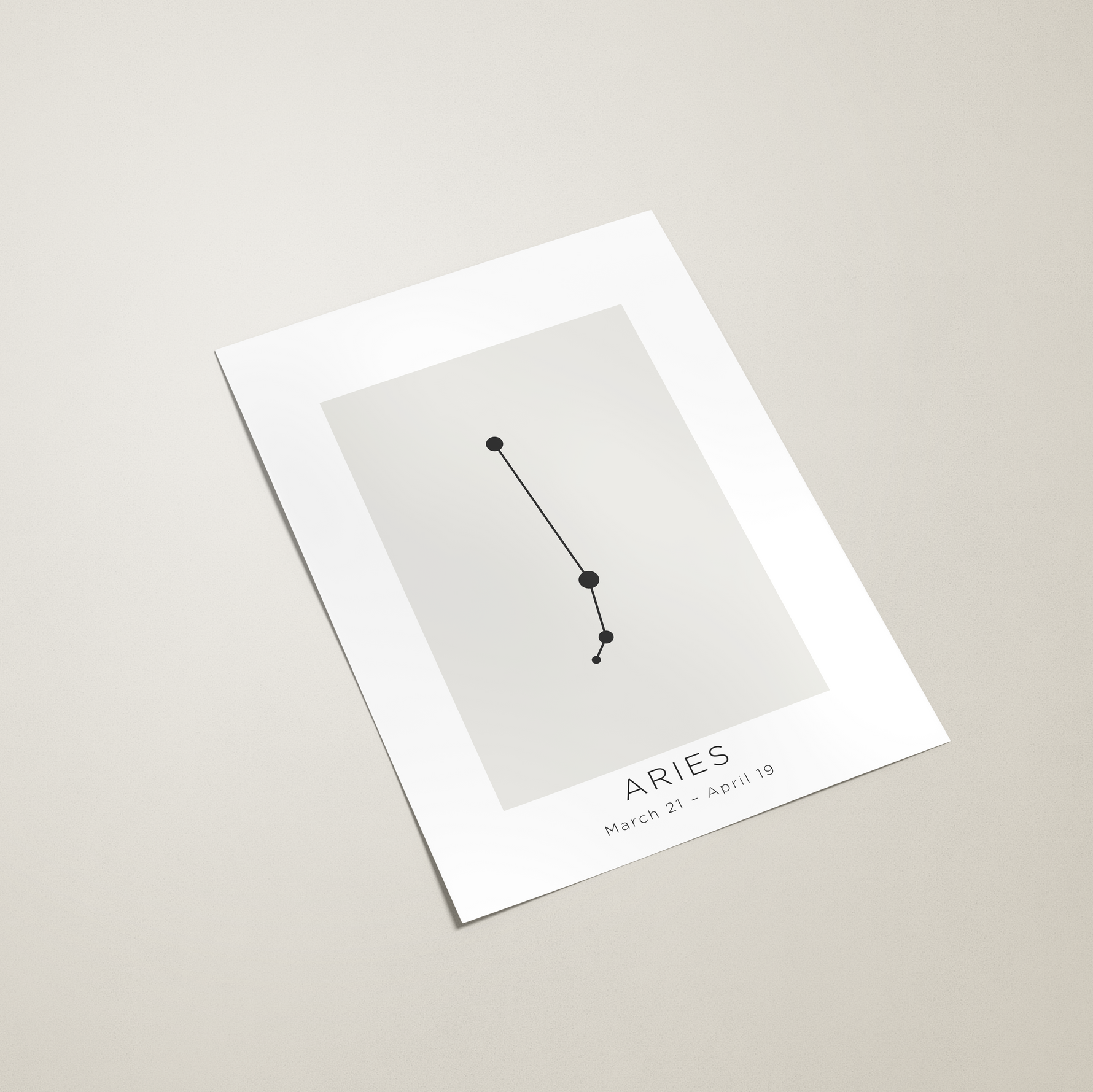 Beige Aries Poster │ Kids Zodiac Wall Art
