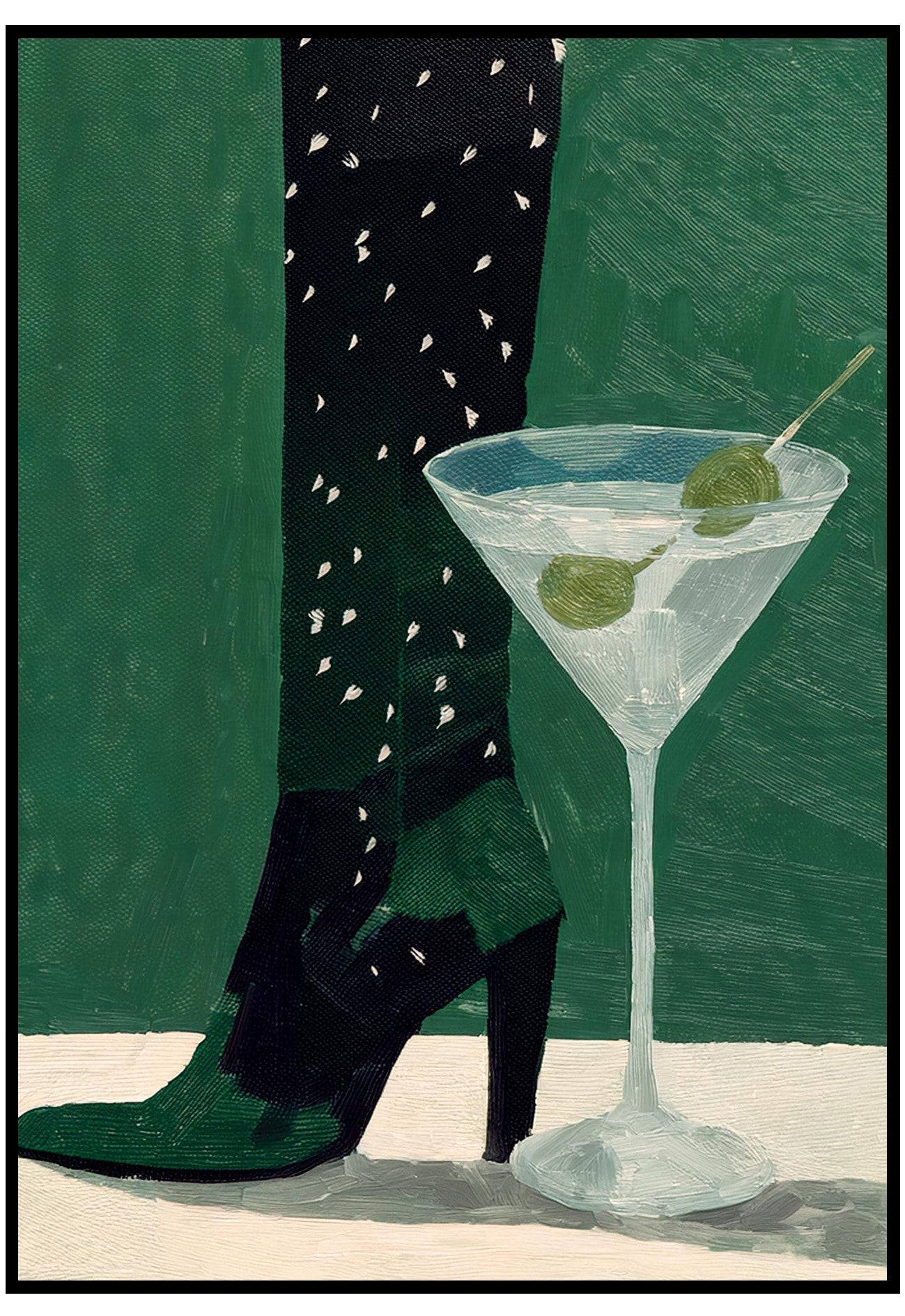 Martini Boot Poster | Retro Kitchen Cocktail Wall Art