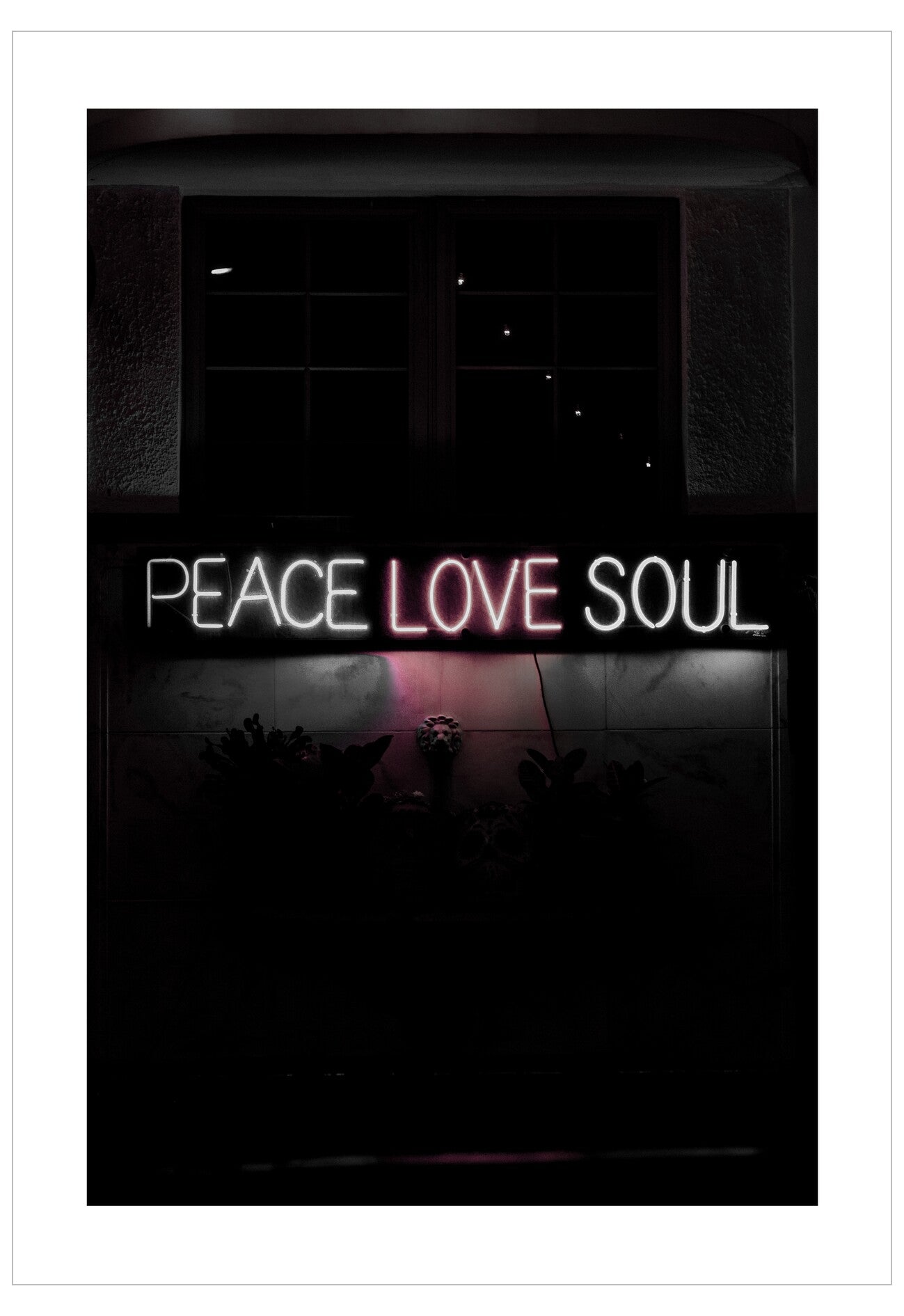 Peace Love Soul Poster | Neon Sign Photography Wall Art