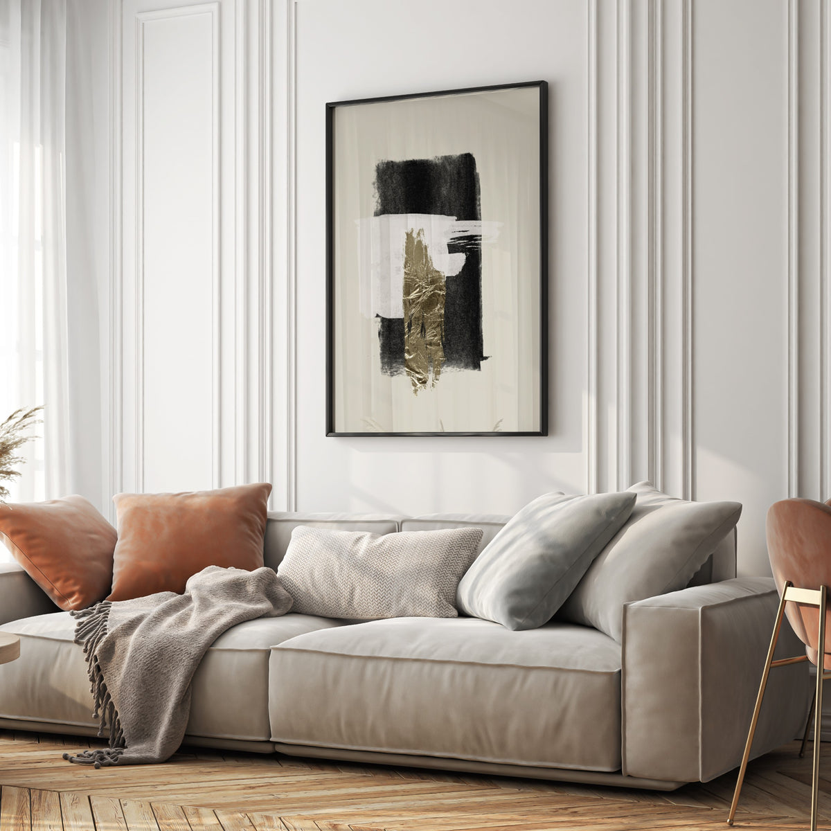 Strato No.2 Poster | Stylish Abstract Gold Art – Slay My Print