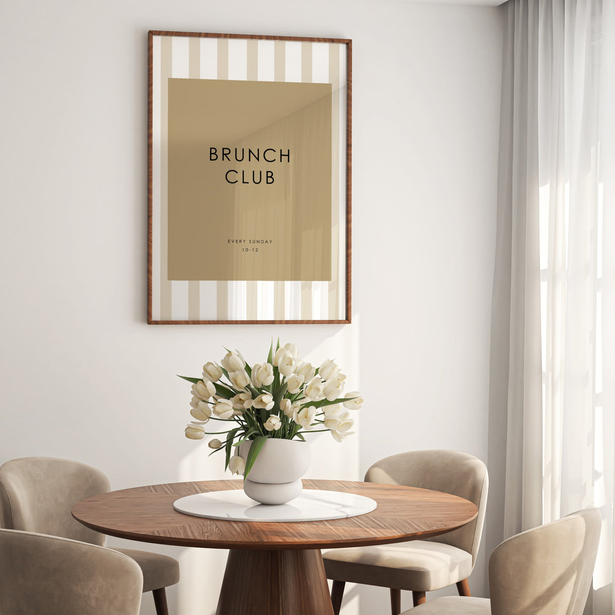Brunch Club Poster | Beige Bathroom Typography Wall Art – Slay My Print