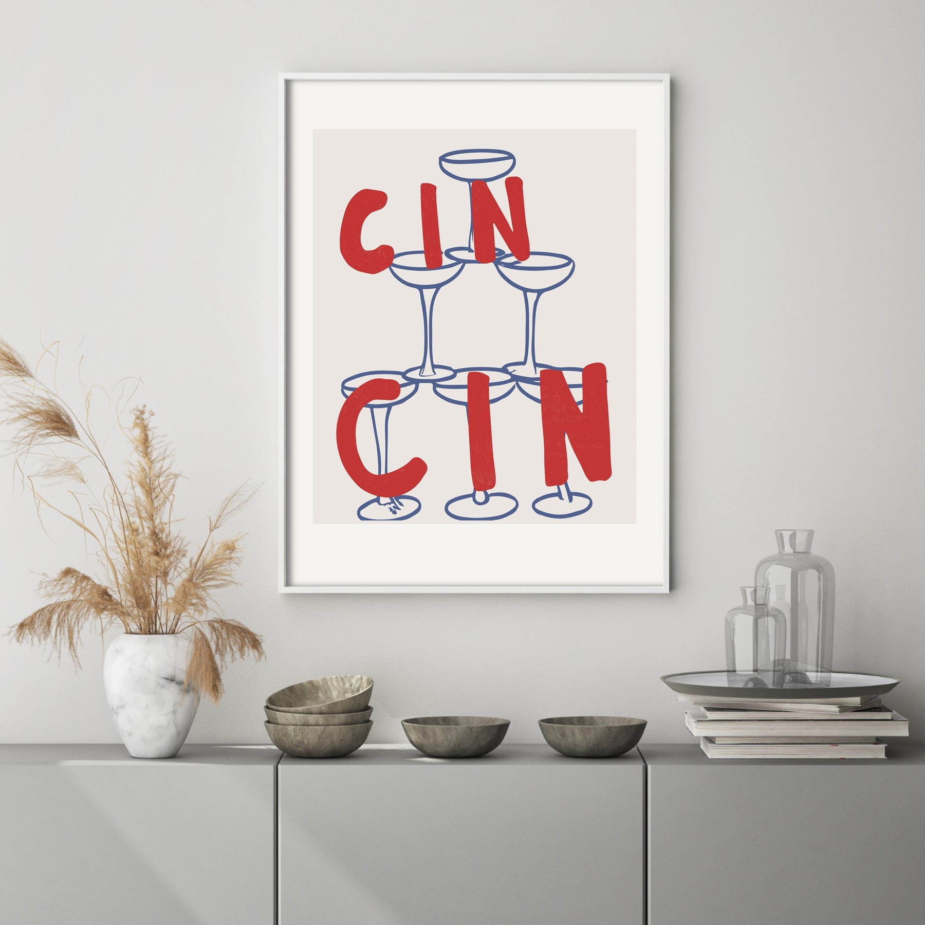 Cin Cin Poster | Stylish Abstract Kitchen Art – Slay My Print