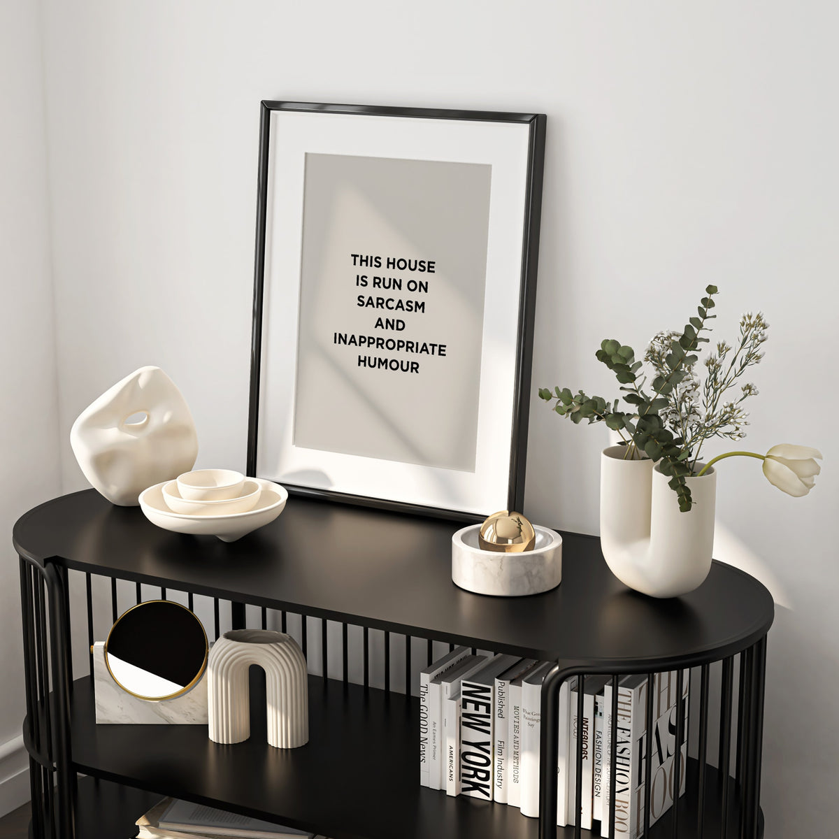 This House Poster | Beige Funny Typography Wall Art – Slay My Print