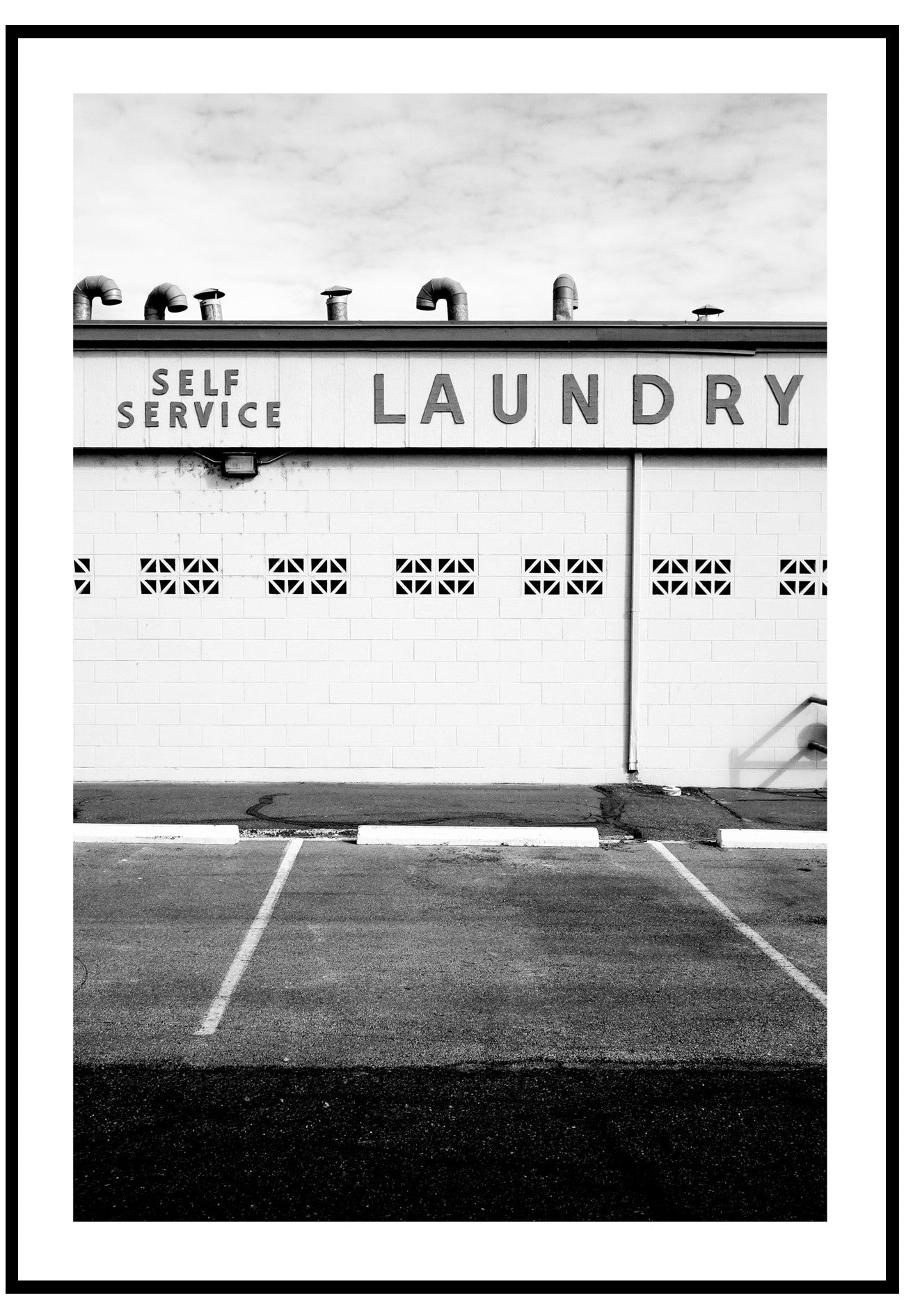 Self Service Laundry Poster | Utility Room Wall Art Of A Laundrette