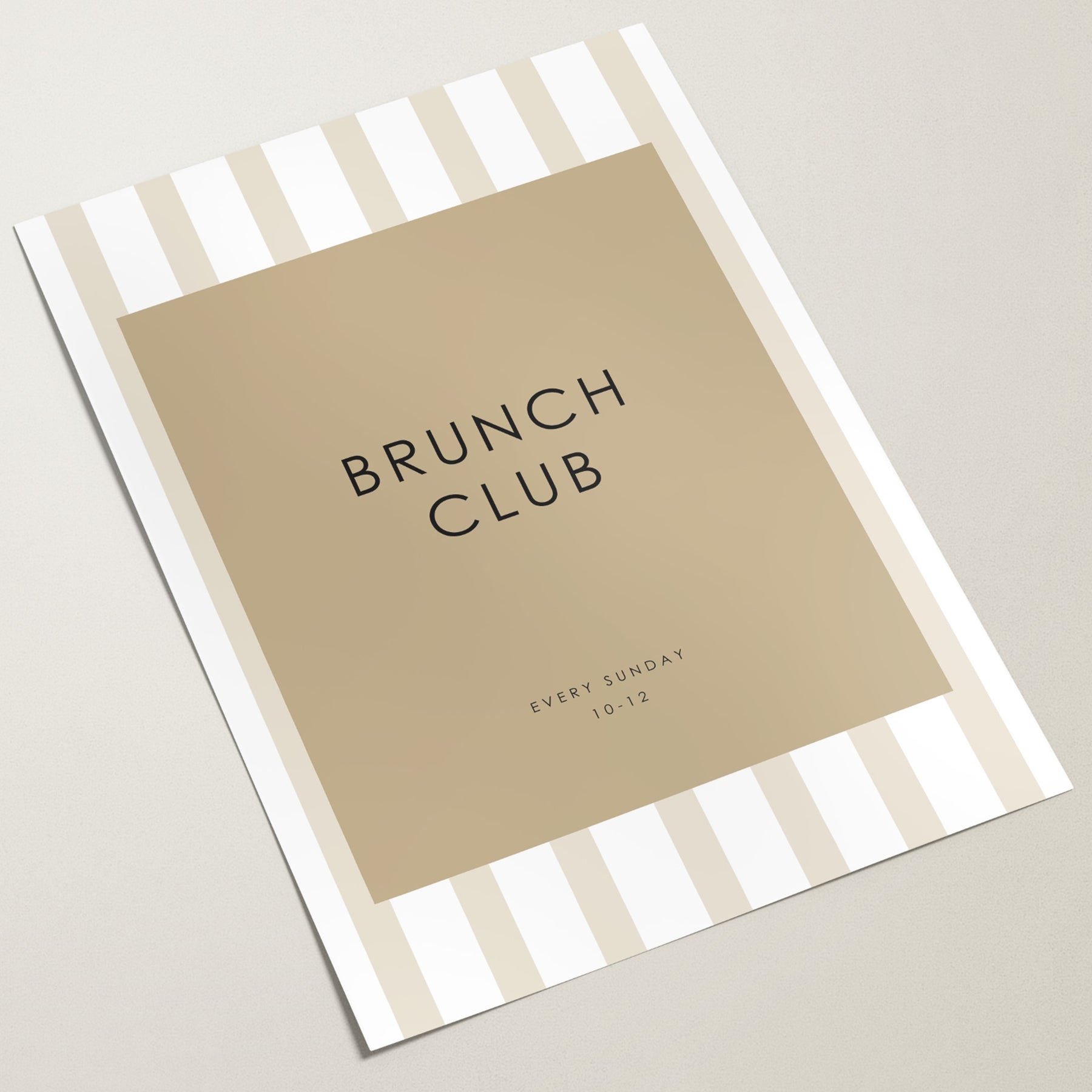 Brunch Club Poster | Beige Bathroom Typography Wall Art – Slay My Print