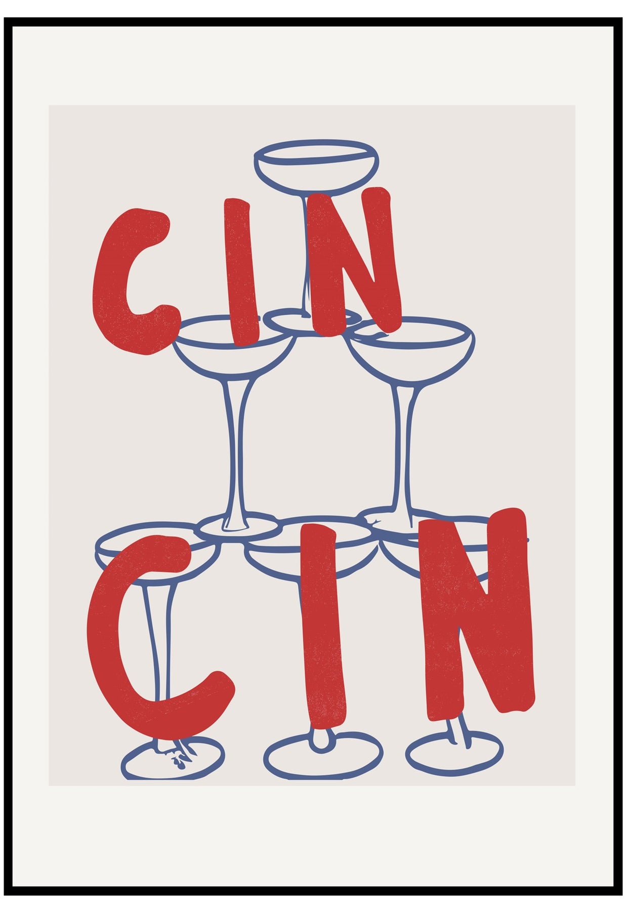 Cin Cin Poster | Stylish Abstract Kitchen Art – Slay My Print