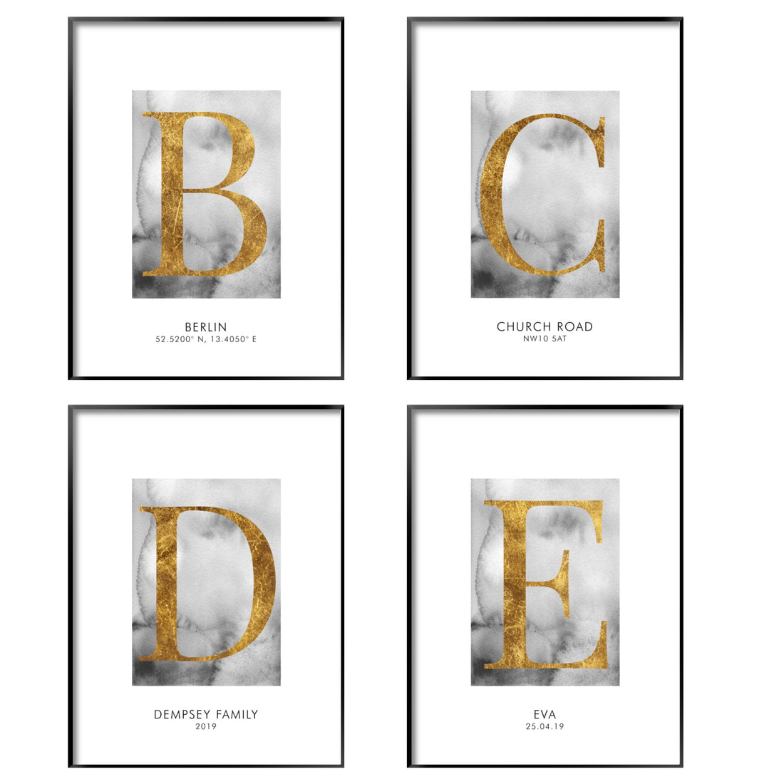 Personalised Gold Alphabet Poster