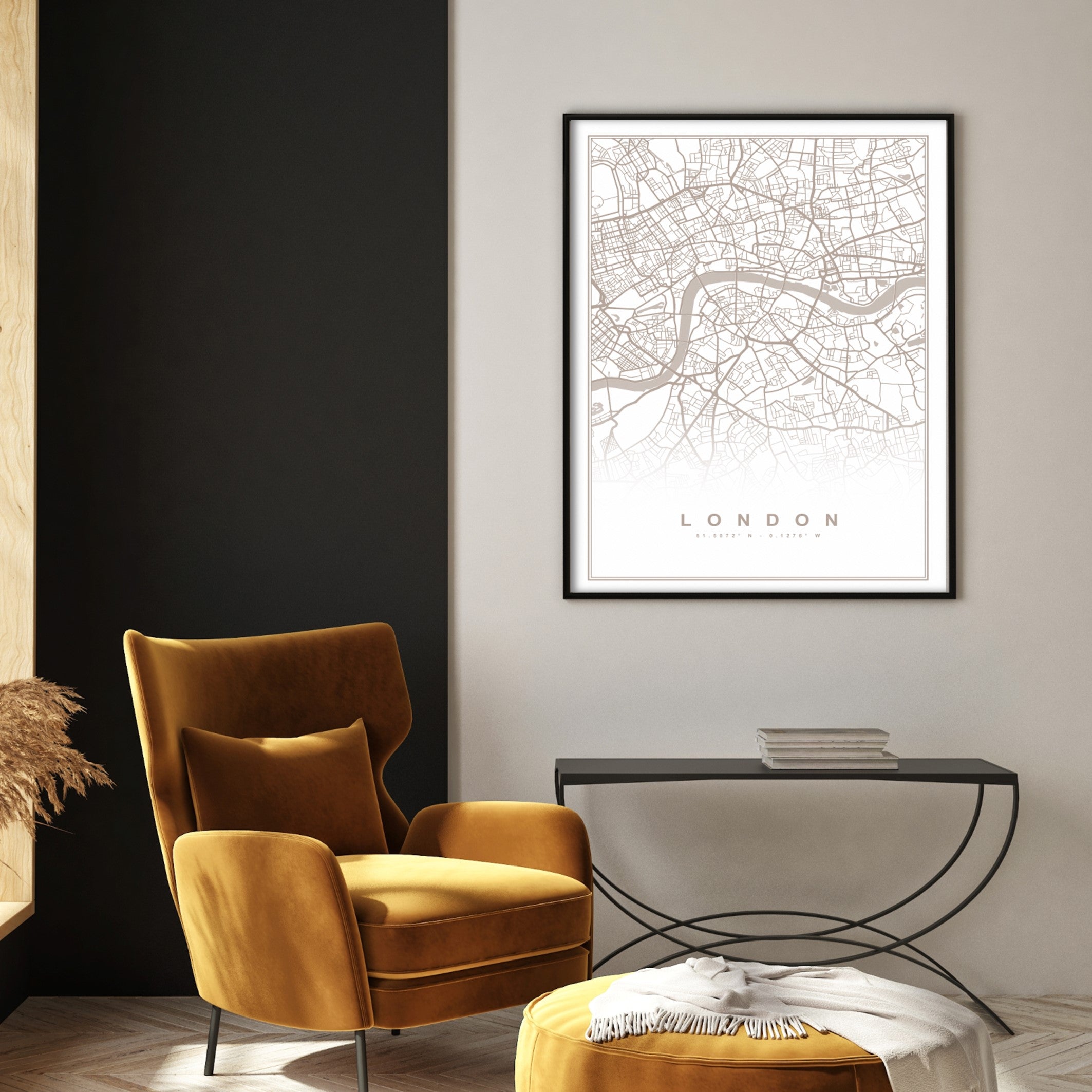 Neutral London Map Poster | Travel Print | City Wall Art