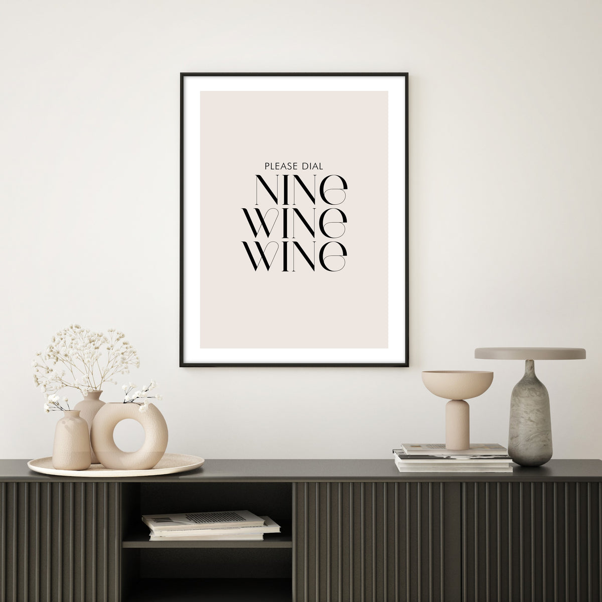 Nine Wine Wine Poster | Kitchen Typography Art – Slay My Print
