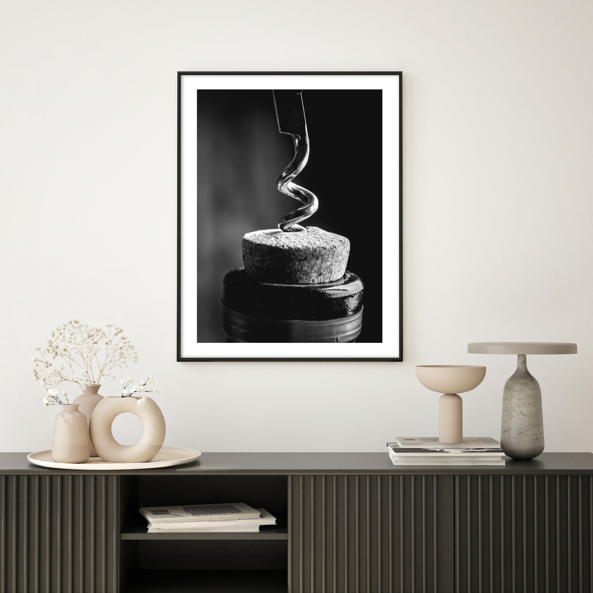 Corkscrew Poster | Black And White Wine Kirtchen Photography Art – Slay ...