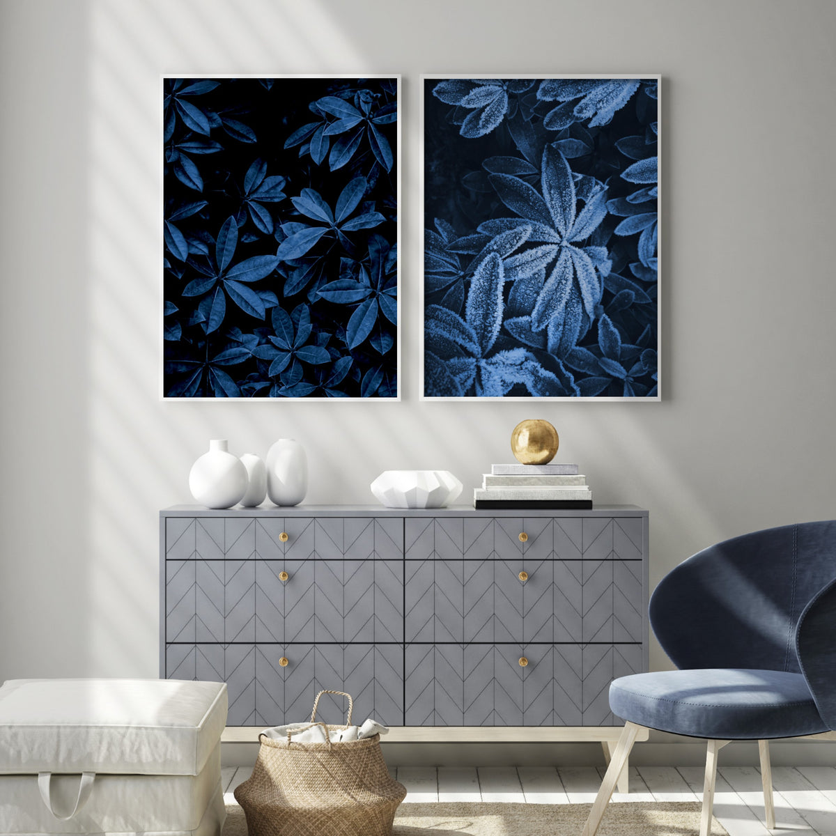 Blue Leaves 1 Poster – Slay My Print