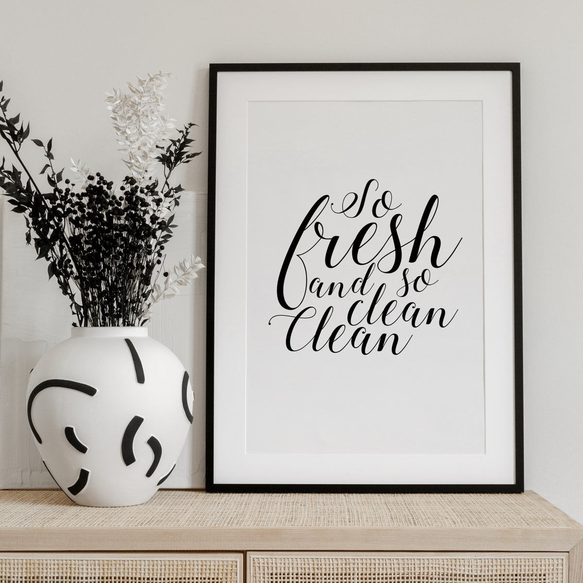 So Fresh So Clean Poster | Bathroom Typography Wall Art – Slay My Print