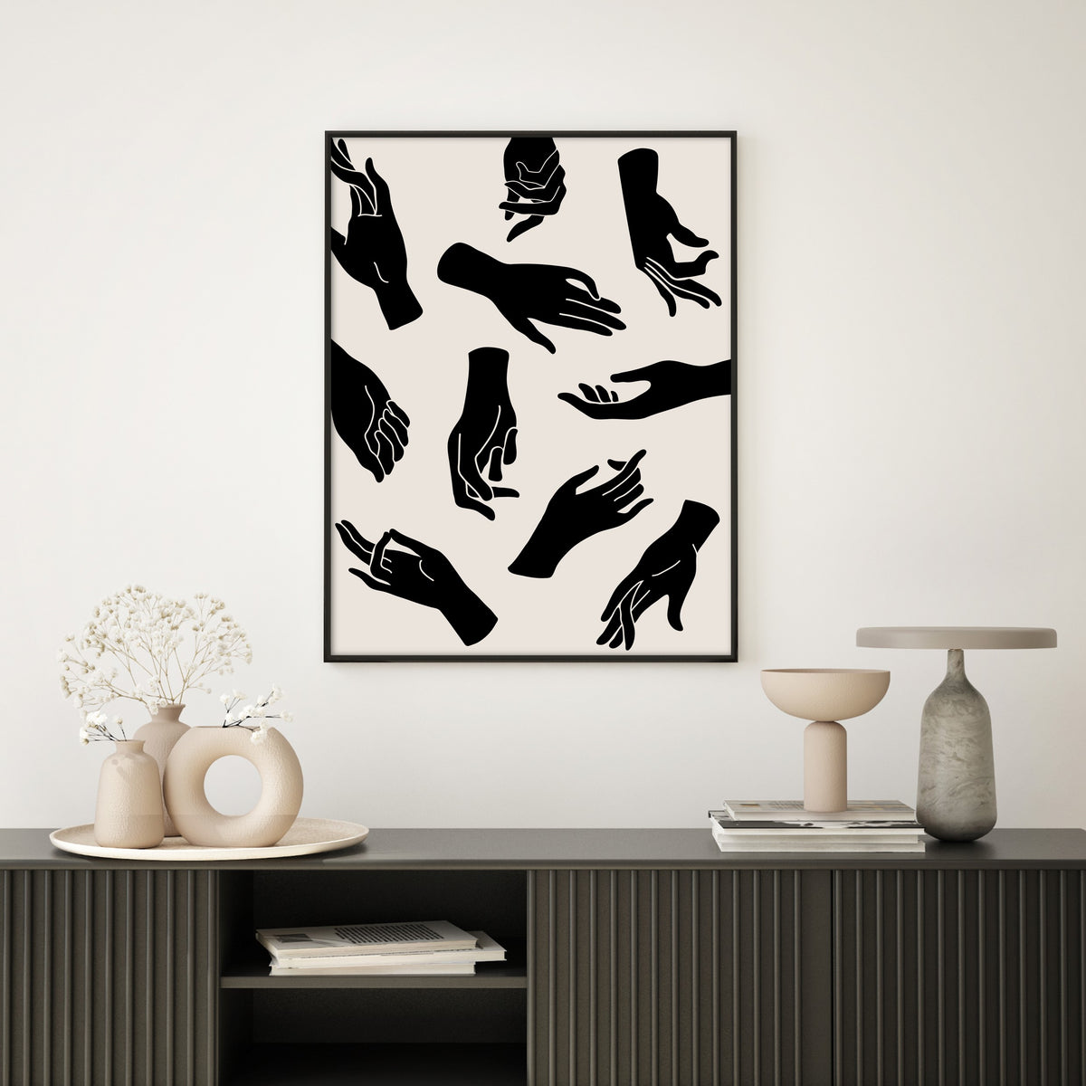 Hand Pattern Poster | Illustrated Wall Art Of Hands – Slay My Print