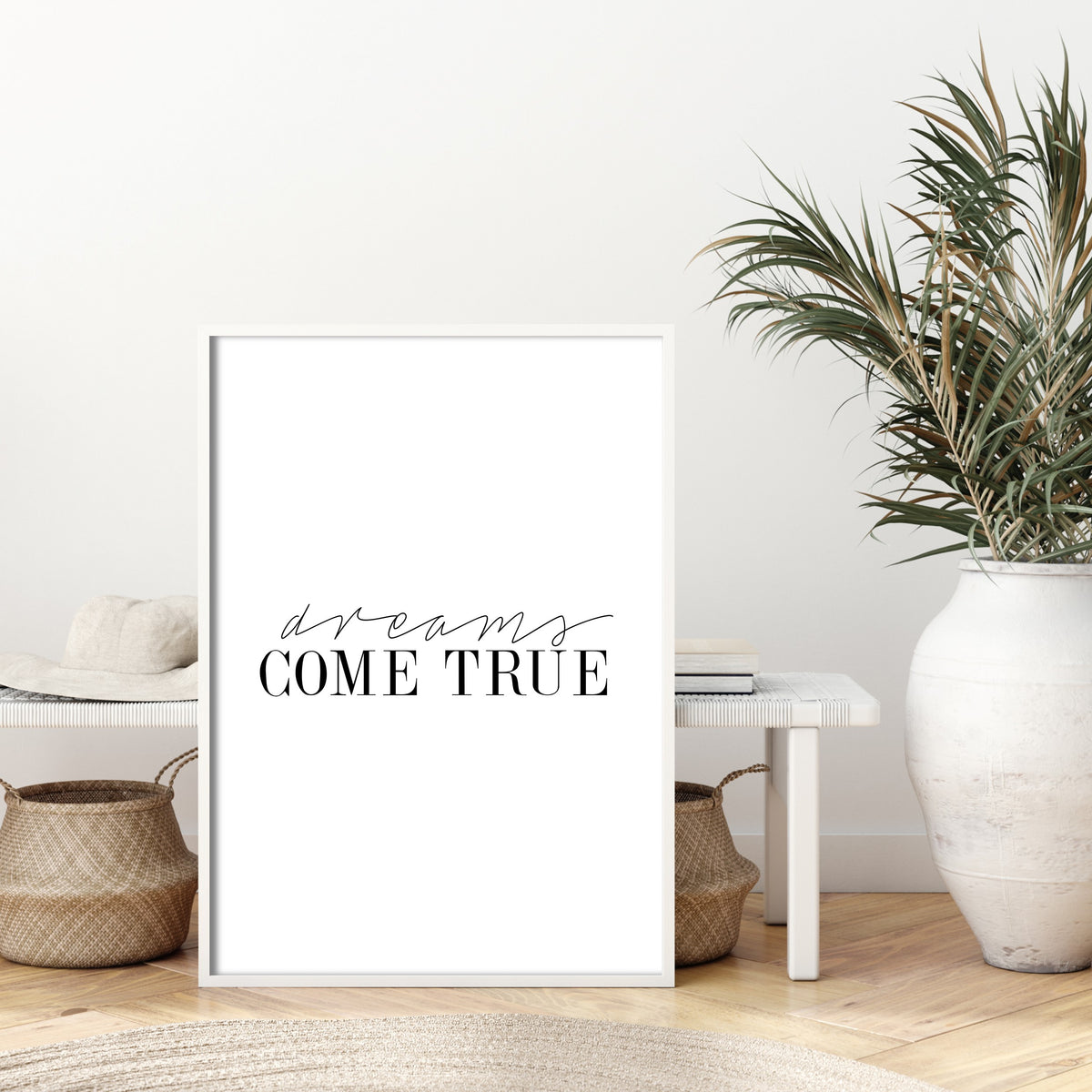 Dreams Come True Poster | Bedroom Typography Wall Art – Slay My Print