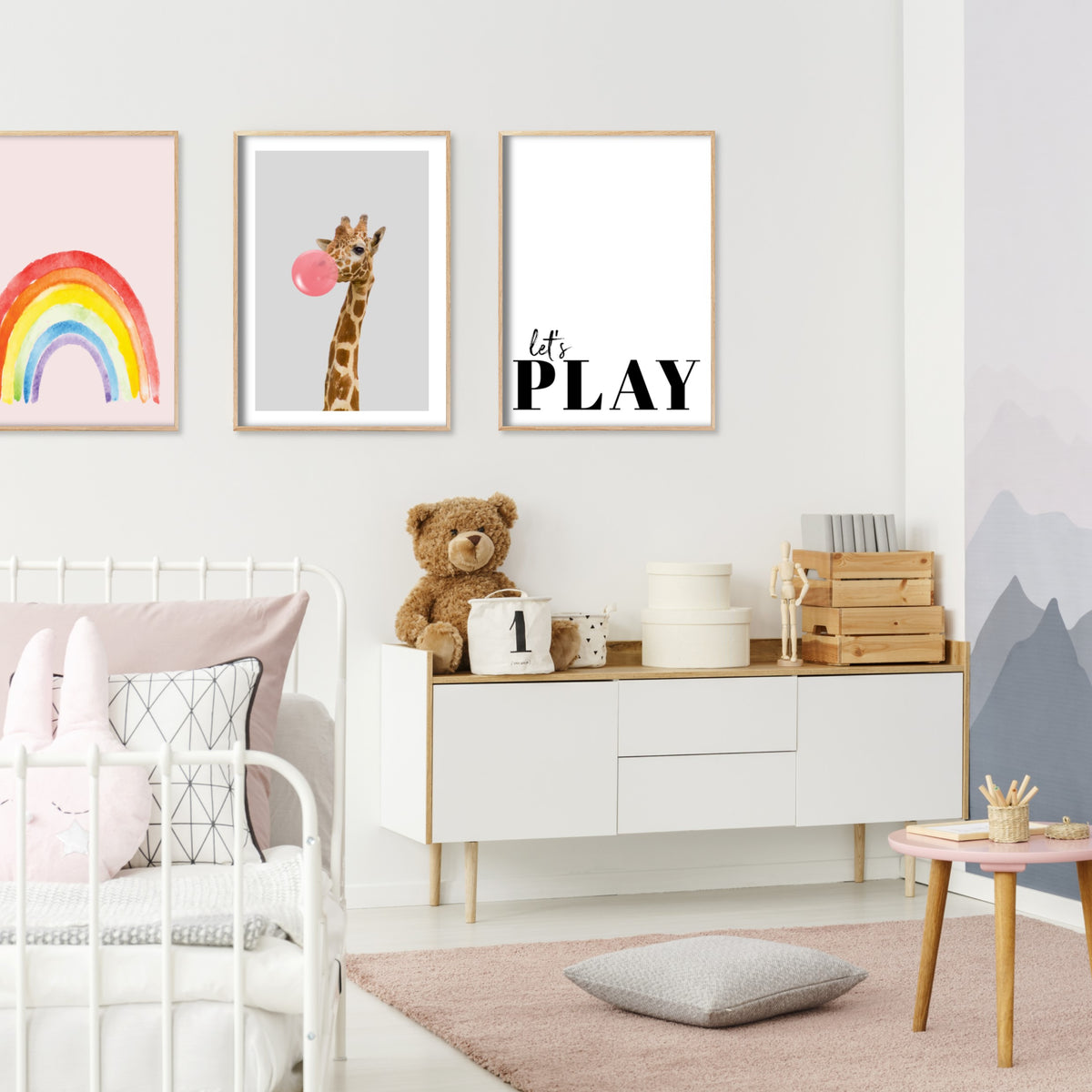 Let's Play Poster │ Fun Kids Typography Wall Art – Slay My Print
