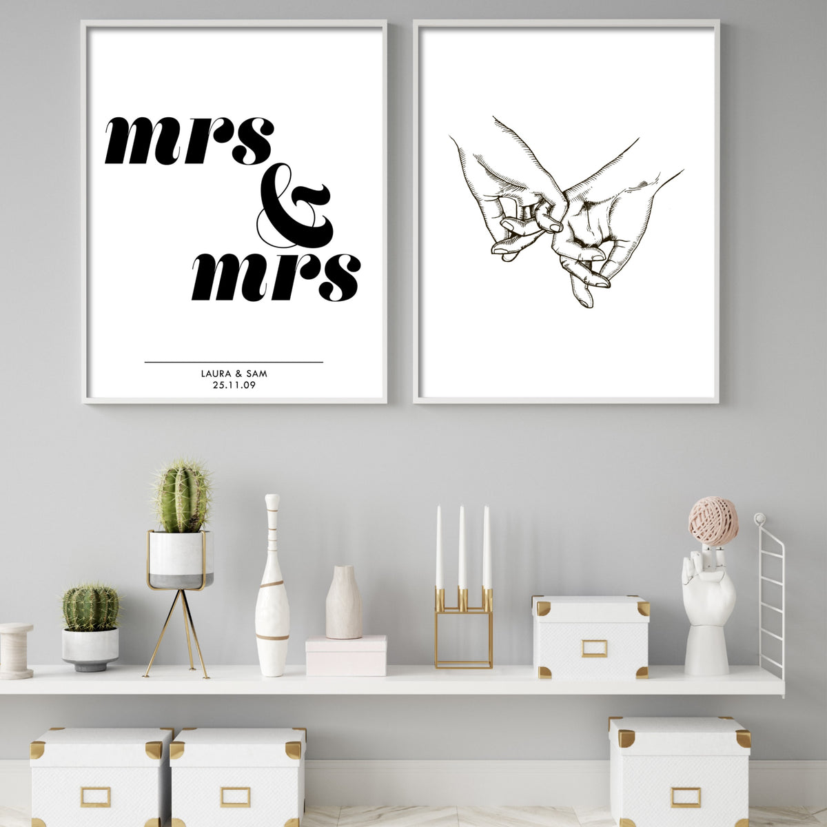 Personalised Mrs & Mrs Poster – Slay My Print