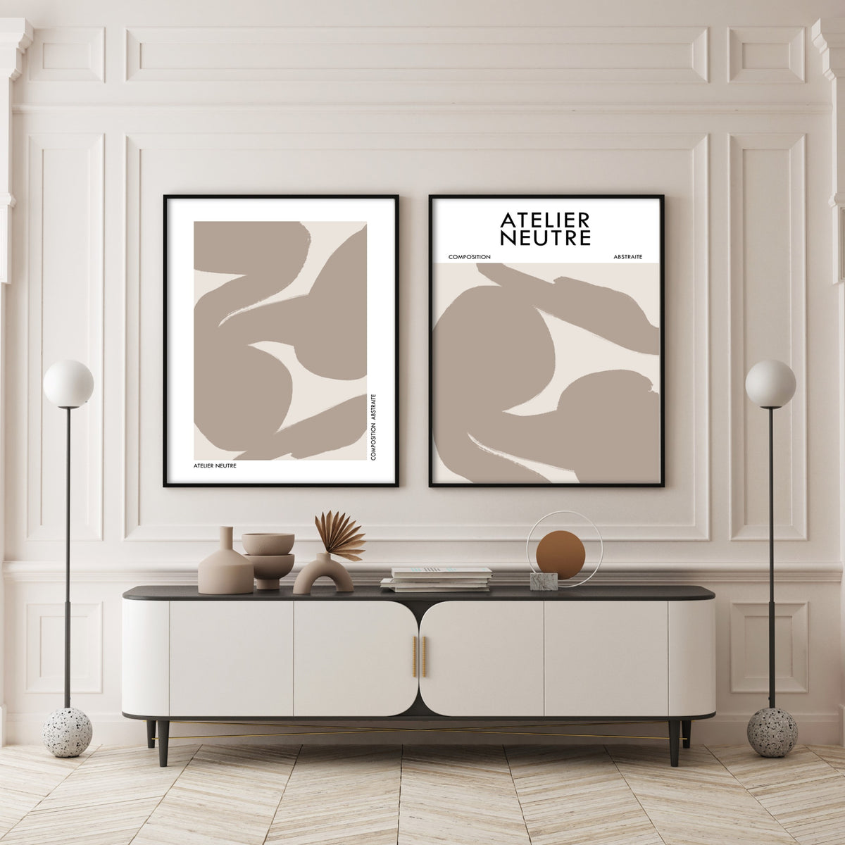 Atelier Neutre No.2 Poster | Modern Illustration in Beige Colours ...