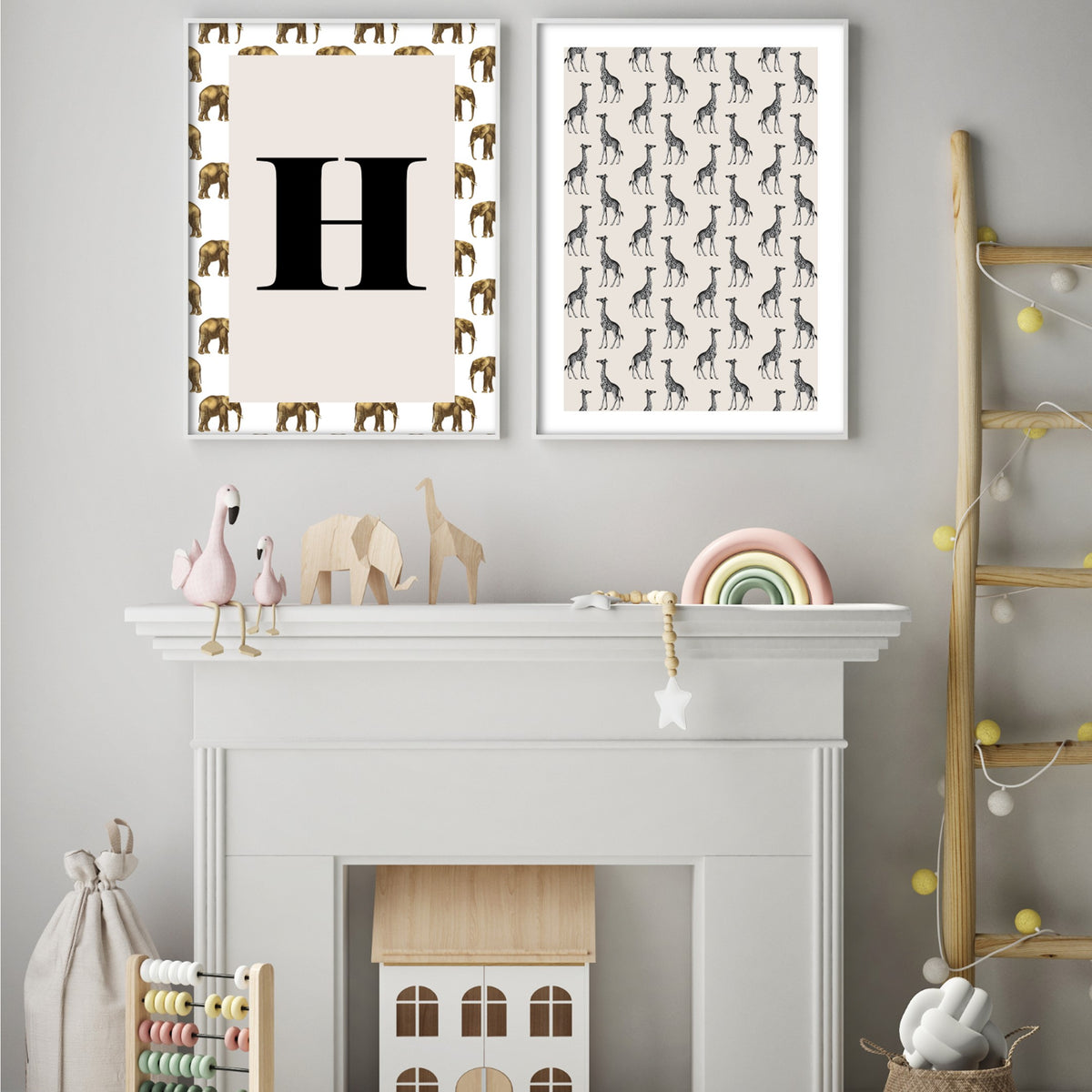 Giraffe Pattern Poster │ Kids Illustrated Animal Wall Art – Slay My Print