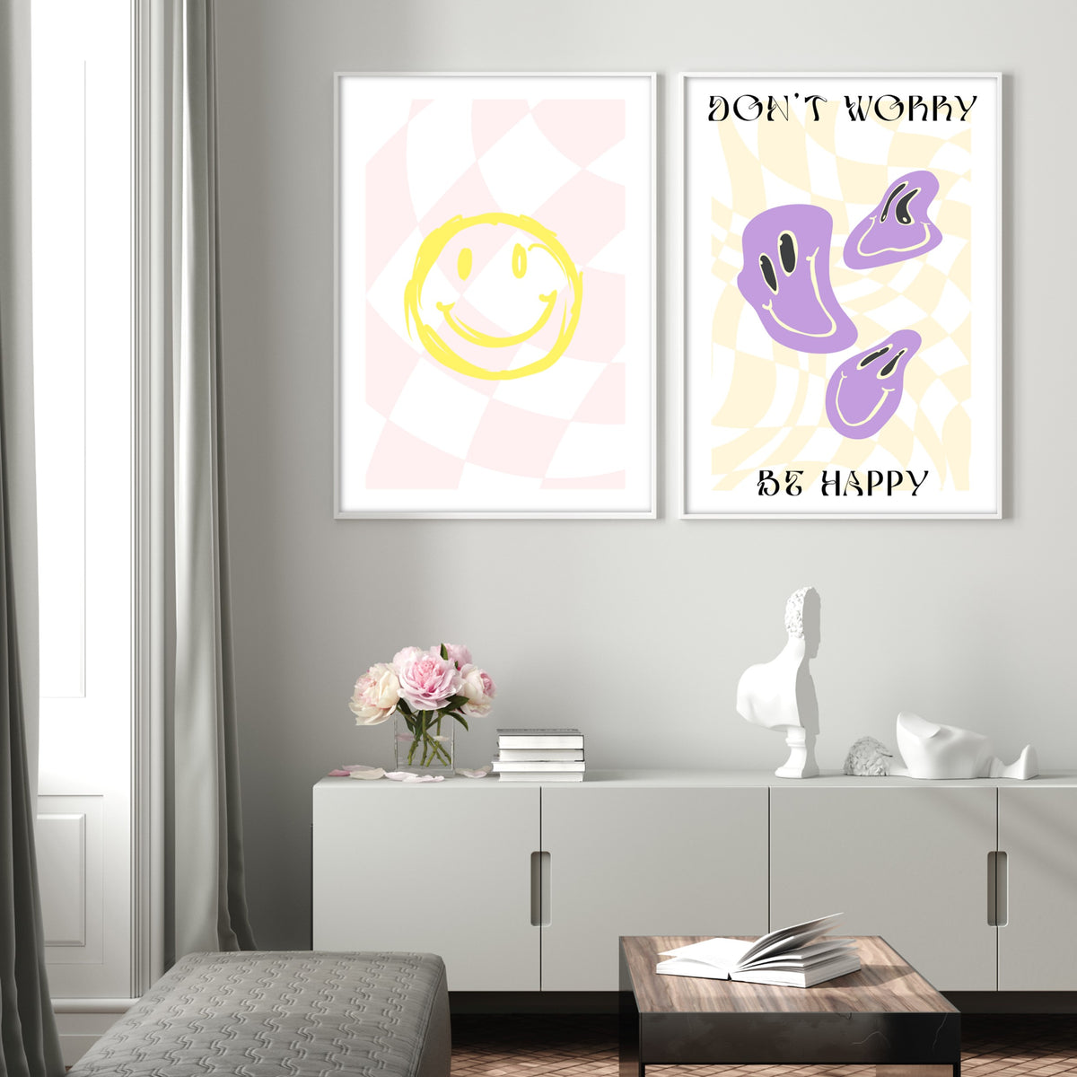 Smiley Face Poster | Illustrated Y2K Inspired Smiley Face Art – Slay My ...