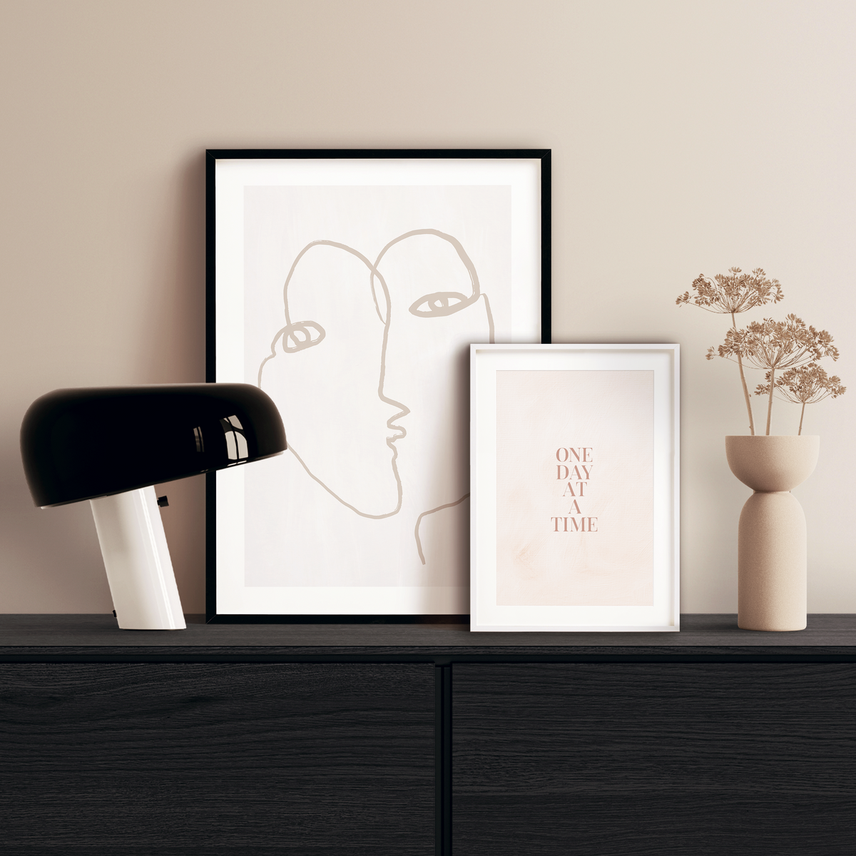 Cheek To Cheek Poster | Modern Line Art Illustration – Slay My Print