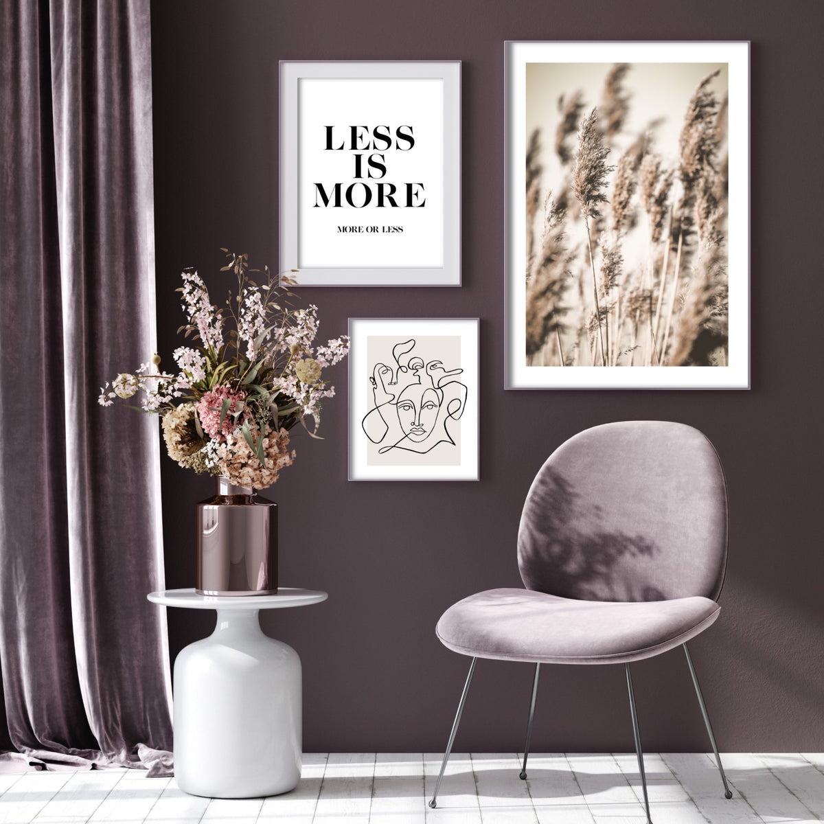 Delicate Reeds Poster | Pampas Grass Botanical Wall Art – Slay My Print