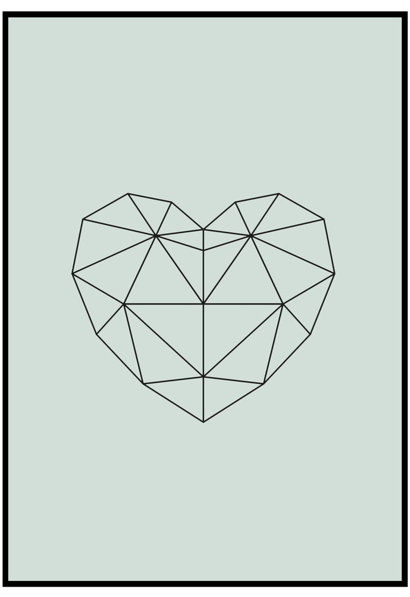 Green Heart Poster | Geometric Kids Wall Art – Slay My Print