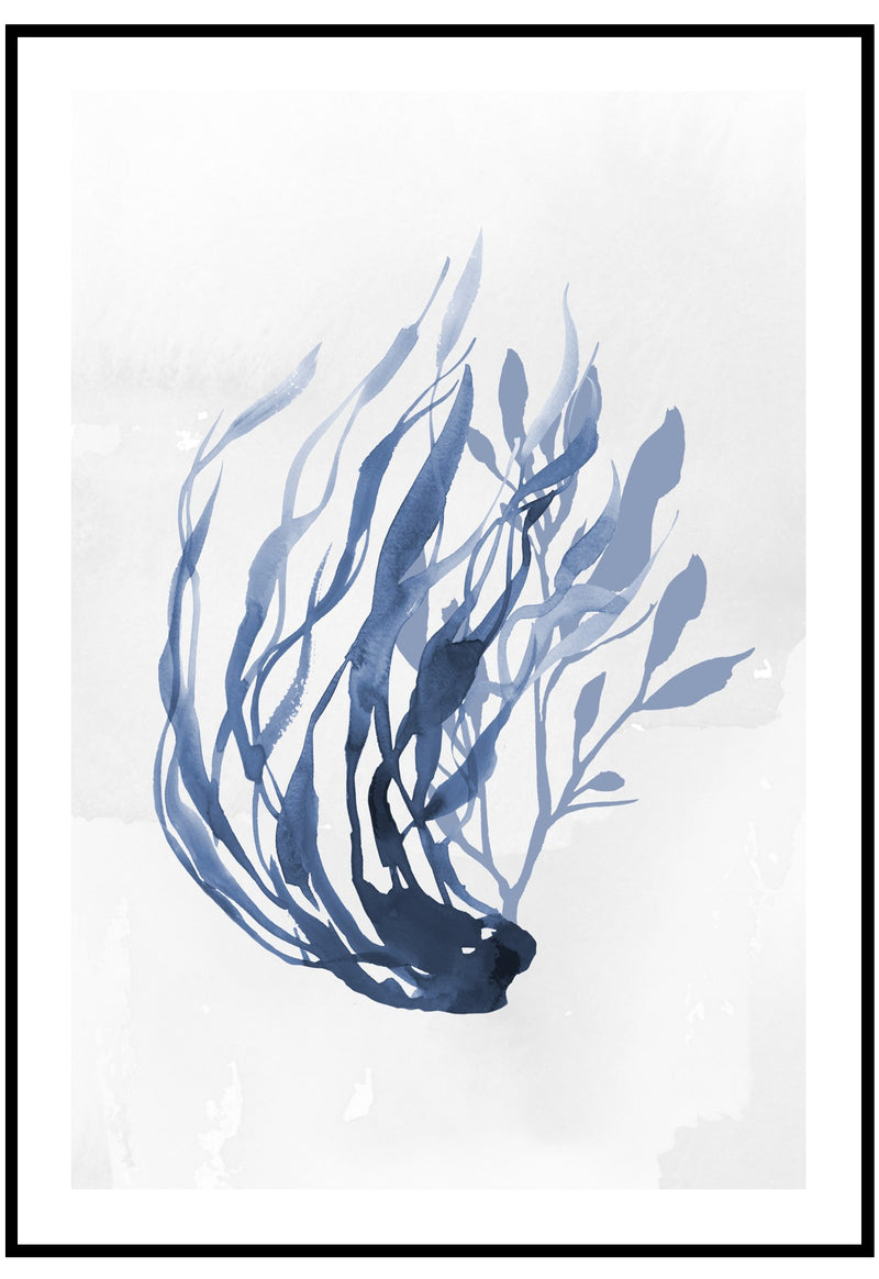 Sea Kelp No.1 Poster | Stylish Abstract Blue Wall Art – Slay My Print