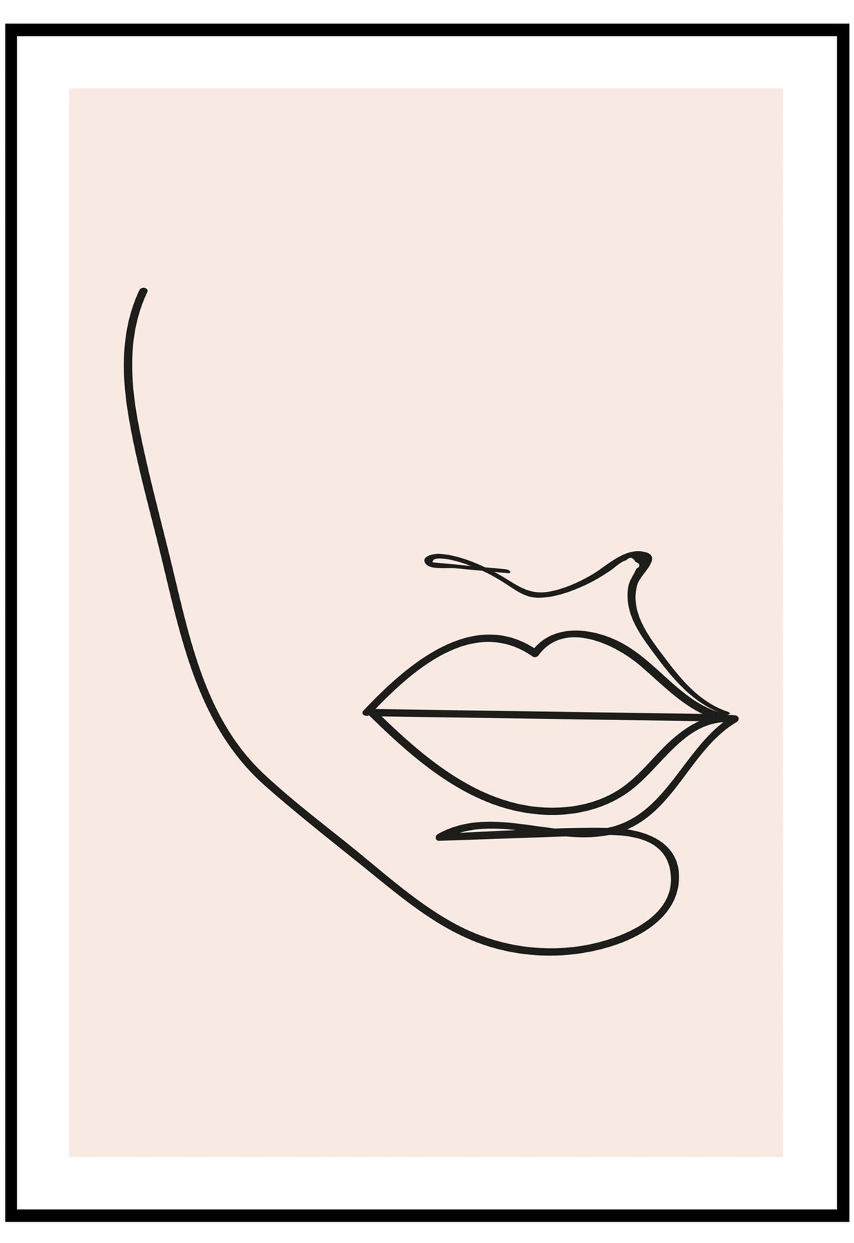Pout Poster | Modern Illustrated Line Print Of A Face – Slay My Print