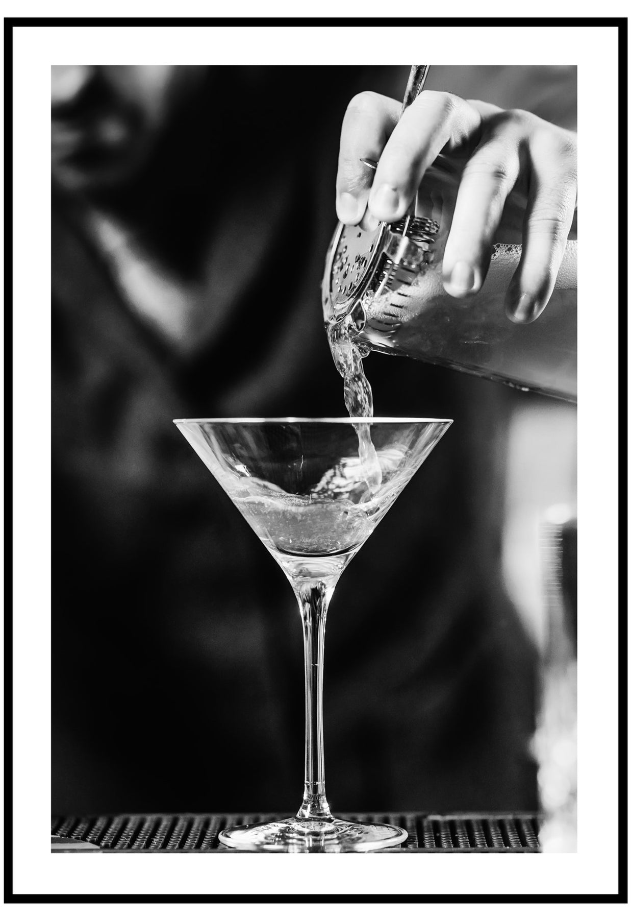 Mixologist No.1 Poster | Monochrome Martini Cocktail Pour Photo Print ...