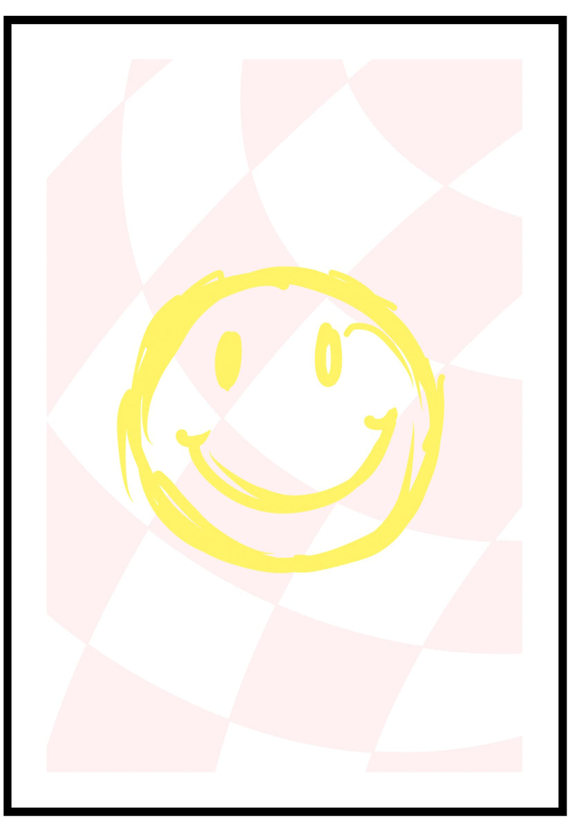 Smiley Face Poster | Illustrated Y2K Inspired Smiley Face Art – Slay My ...