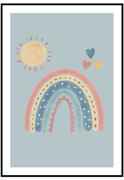 Sunshine And Rainbows Poster │ Kids Rainbow Wall Art – Slay My Print