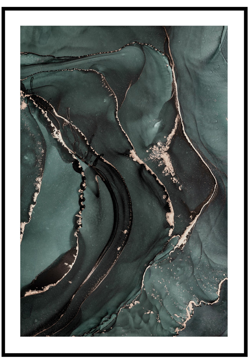 Deep Green Ink No.2 Poster | Luxury Neutral Wall Art – Slay My Print